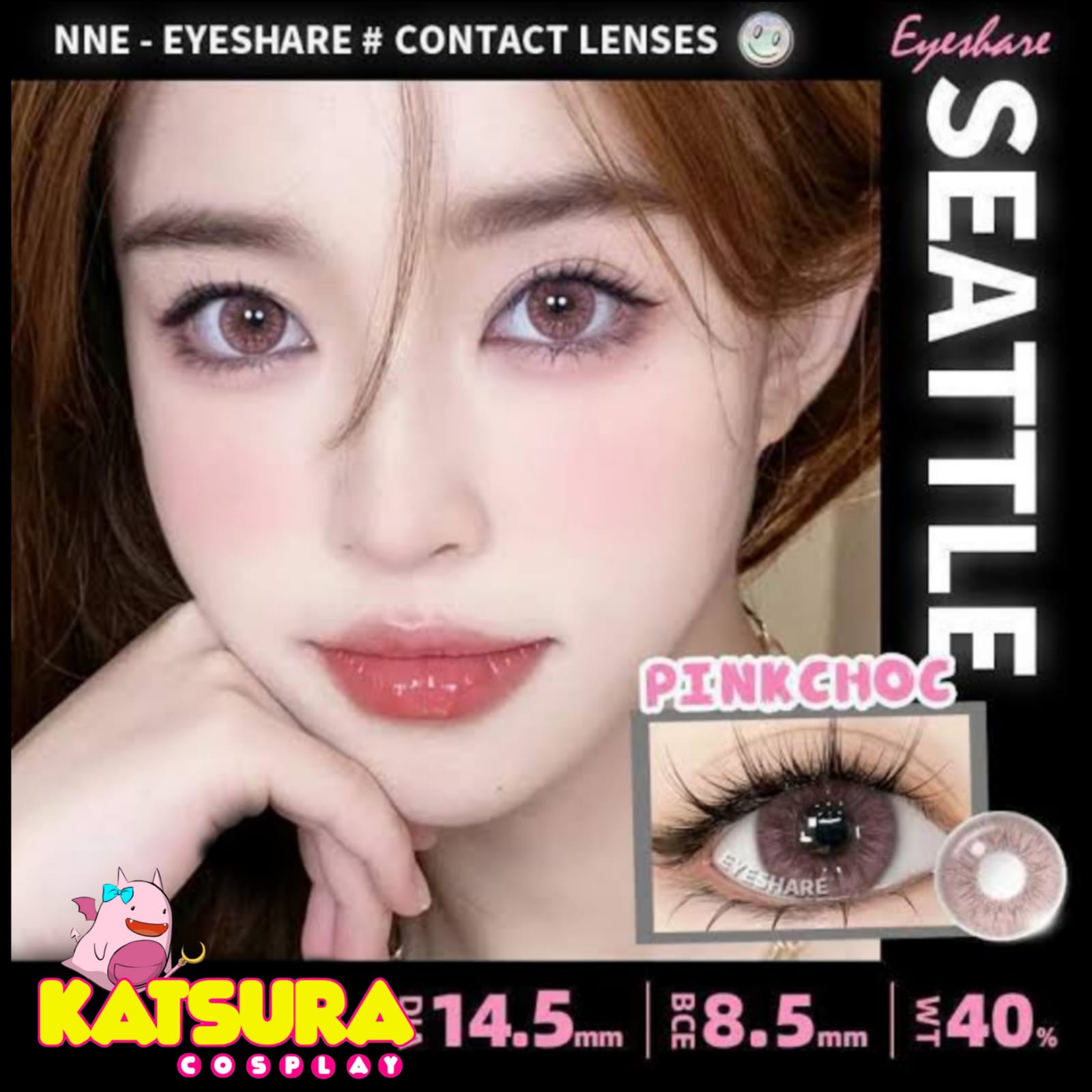 Lentes de contacto Seattle Rosado Cholate - Katsura Cosplay